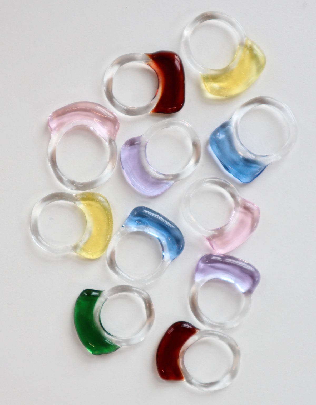 Colourful Glass Flat Rings | Jukju Glass and Ceramics Limited
