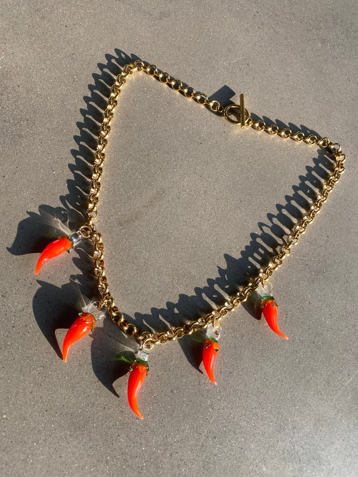 Chilli Charm Necklace & Chilli Pepper Necklace | Jukju Glass and ...